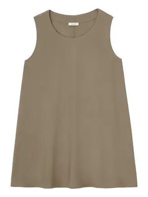 Lafayette 148 New York Matte Jersey Scoop Neck Tank Grey