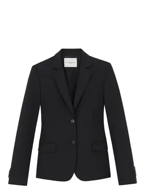 Lafayette 148 New York Lafayette 148 New York Petite Responsible Stretch Wool Two Button Blazer Black
