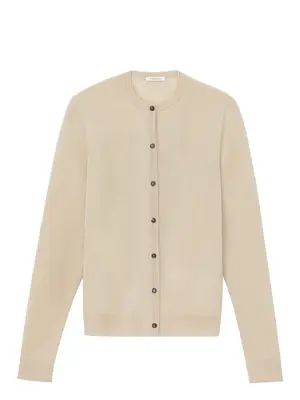 Lafayette 148 New York Petite Fine Cashmere Cardigan Sweater - Plaster