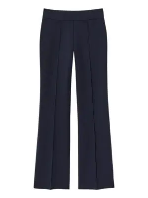 Lafayette 148 New York Crepe Knit Flared Ankle Pants - Blue Ink