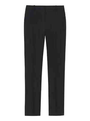 Lafayette 148 New York Merino Wool Stretch Ankle Pants - Black