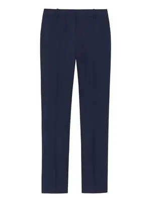 Lafayette 148 New York Merino Wool Stretch Ankle Pants - Blue Ink
