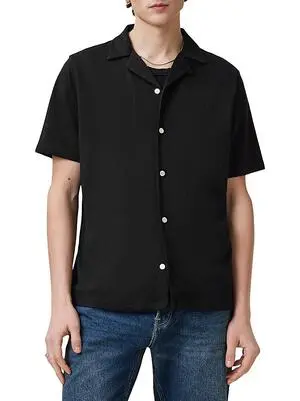 ALLSAINTS Hudson Short Sleeve Button Down Shirt - Black