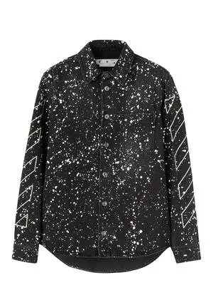 Off-White Diag Paint Denim Shirt /white - Black