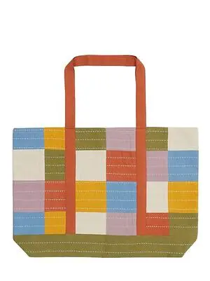 ANCHAL Checkered Tote - Cloud