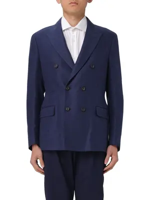 Eleventy Double Breasted Jacket - Blue