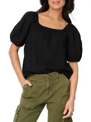 GIBSONLOOK Convertible Neck Gauze Top - Black