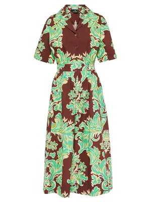 Etro Cotton Shirt Dress - Brown
