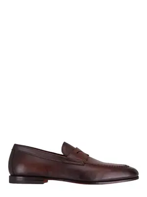 Santoni Santoni Leather Penny Loafers Brown