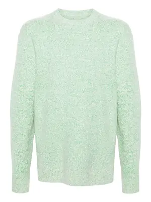 JIL SANDER Marl-knit Wool-blend Jumper - Green