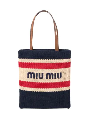MIU MIU Miu Miu Striped Crochet Tote