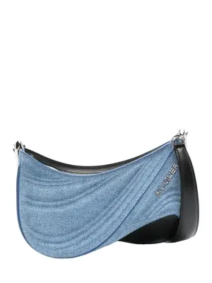 MUGLER Small Spiral Curve 01 Crossbody Bag - Blue