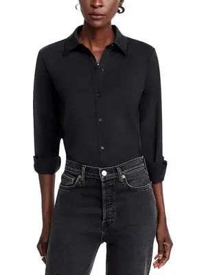 Lyssé Slim Button-up Shirt - Black