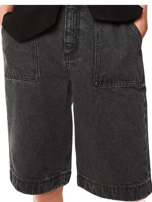 Whistles Raya Longline Denim Shorts - Black