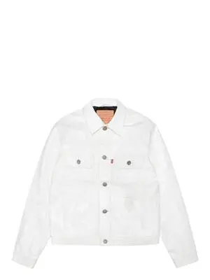 StÜssy X Levi's Leather Trucker Jacket - Tofu