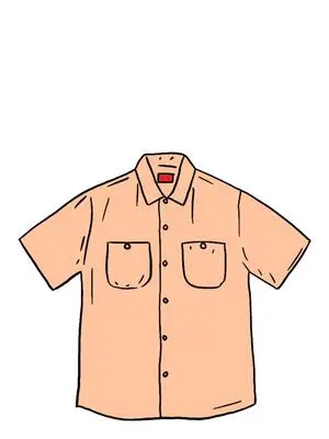 Supreme Silk Short Sleeve Work Shirt - Peach