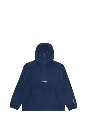 Supreme Polartec Facemask Half Zip Hooded Sweatshirt 'navy - Blue