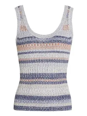 Zimmermann Striped Ribbed-knit Tank - Blue