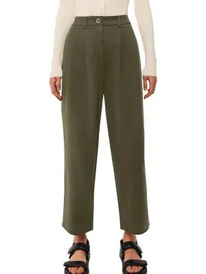 Whistles Bethany Barrel Leg Trousers - Khaki