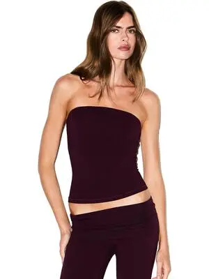 SKIMS Cotton Jersey Tube Top Currant