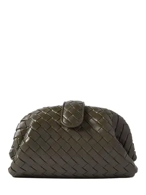 Bottega Veneta Intrecciato Leather Clutch - Green