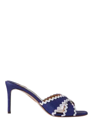 AQUAZZURA Aquazzura Ric Rac 75 Raffia Sandals Blue