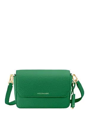 MAISON DE SABRE Mini Leather Flap Bag Emerald Green
