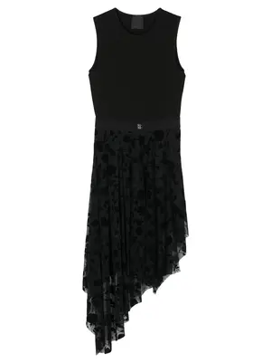 Givenchy Ribbed-knit Asymmetric Dress - Black