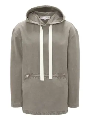 JW Anderson Garment-dyed Cotton Hoodie - Grey