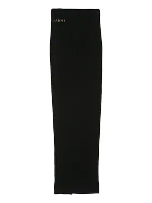 Marni Marni Logo-Jacquard Ribbed Skirt Black