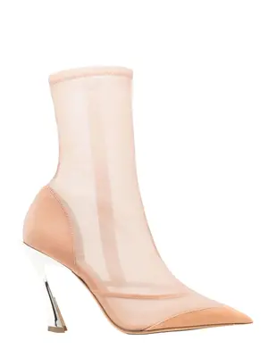 MUGLER 100mm Semi-sheer Ankle Boots - Neutrals