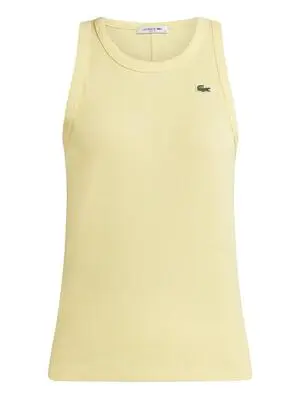 Lacoste Logo Appliqué Ribbed Tank Top - Yellow