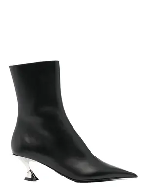 MUGLER 60mm Leather Ankle Boots - Black