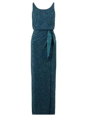 CORTANA Malena Printed Silk-crepe Maxi Dress - Blue
