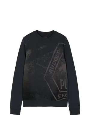 PUMA Graphic-print Cotton-blend Sweatshirt - Black