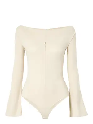 COURREGES Off-the-shoulder Jersey Bodysuit - Off-white