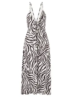 Max Mara Danilo Zebra-print Midi Dress - Animal Print