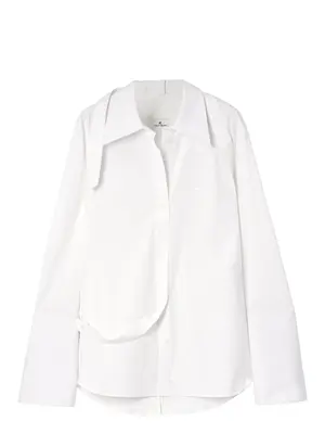 COURREGES Embellished Cotton-blend Poplin Shirt - White