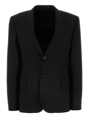 Balenciaga Single-breasted Wool Blazer - Black