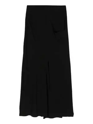 Yohji Yamamoto A-line Midi Skirt - Black