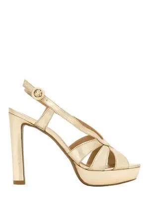AMIR SLAMA Metallic Leather Platform Sandals - Yellow