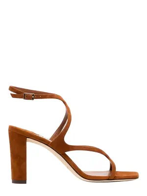 JIMMY CHOO Azie 80mm Suede Sandals - Brown
