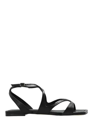 JIMMY CHOO Ayla Leather Sandals - Black