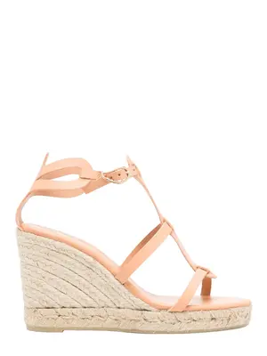 CastaÑer Leather Wedge Espadrilles - Neutrals