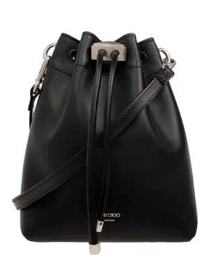 JIMMY CHOO Mini Cinch Leather Shoulder Bag - Black
