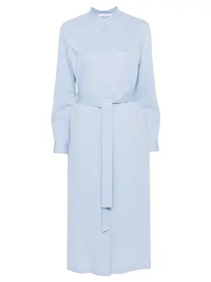Harris Wharf London Seersucker Midi Dress - Blue