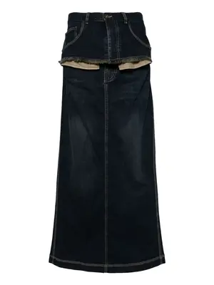 ACT Nº1 Layered Denim Skirt - Blue