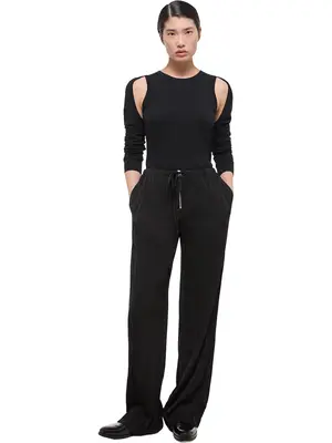 Helmut Lang Helmut Lang Crushed Satin Trouser Black