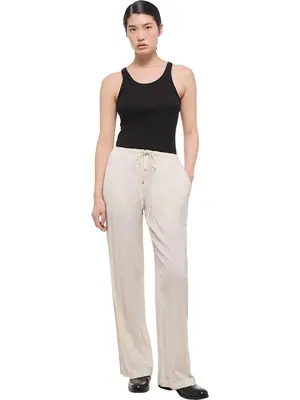 Helmut Lang Crushed Satin Trouser - Ivory