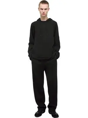 Helmut Lang Cotton Fleece Relaxed Fit Hoodie - Black